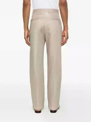 Tagliatore Straight-leg Linen Trousers - Neutrals