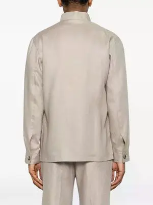 Tagliatore Stand Collar Button-up Shirt Jacket
