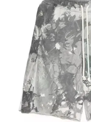 HELLSTAR Embellishment Tie-dye Shorts - Grey