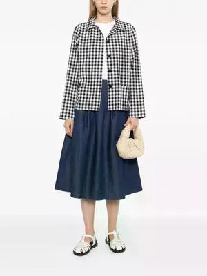 AGNES B. Gingham Long-sleeve Top