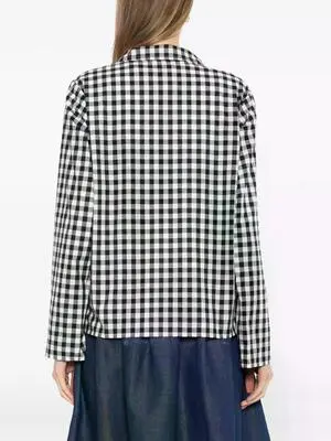 AGNES B. Gingham Long-sleeve Top