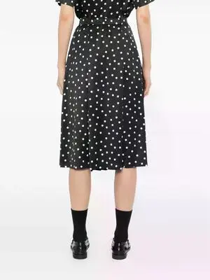 AGNES B. Polka-dot Midi Skirt - Black