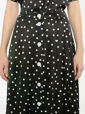 AGNES B. Polka-dot Midi Skirt - Black