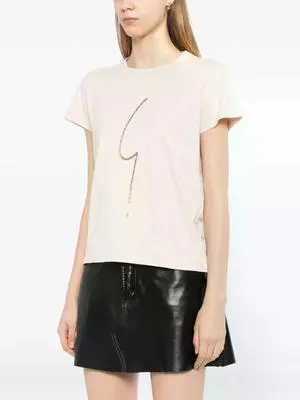 AGNES B. Graphic Cotton T-shirt - Neutrals