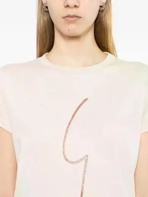 AGNES B. Graphic Cotton T-shirt - Neutrals