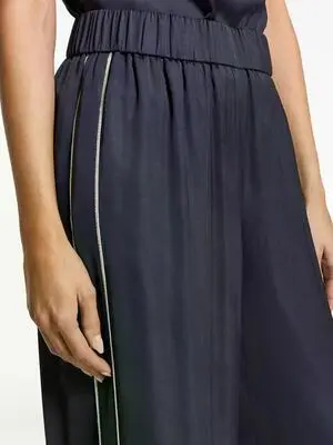 Peserico Stripe-detail Satin Trousers