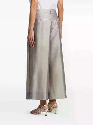 Peserico Wide Leg Organza Trousers - Grey