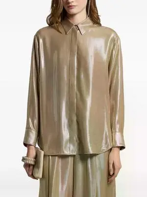 Peserico Diagonal Striped Shirt - Neutrals