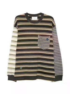 SONG FOR THE MUTE Striped Tictac Sweatshirt - Grey