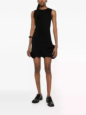 Sandro Sleeveless Knit Ruffle Mini Dress - Black