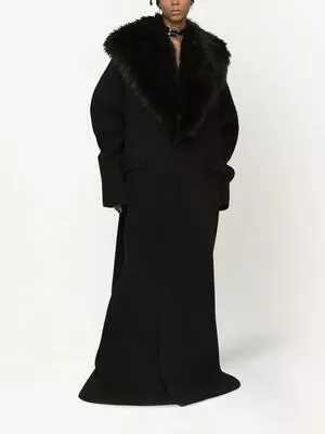 Dolce & Gabbana Faux-fur Collar Virgin Wool Coat