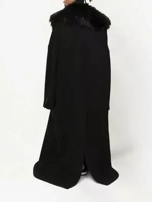 Dolce & Gabbana Faux-fur Collar Virgin Wool Coat