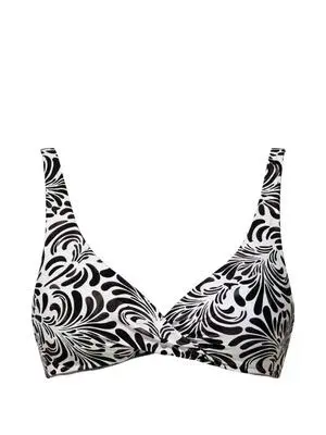 TWINSET Knitted Botanical Bikini Top - Neutrals