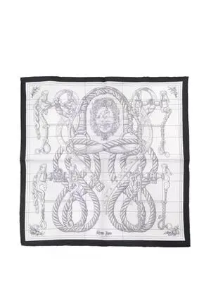 Hermès 2024-2025 Della Cavalleria Silk Scarf 45 Scarves - Black