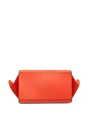 Celine 2013 Medium Drummed Calfskin And Suede Trapeze Satchel - Orange