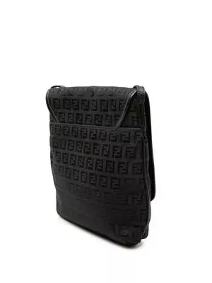Fendi Zucchino Canvas Crossbody Bag - Black