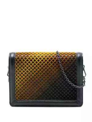 Bottega Veneta Mini Leather And Ombre Velvet Montebello Crossbody Bag - Black