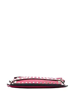 Valentino Garavani 2000-2017 Leather Rockstud Triple Zip Crossbody Bag - Pink