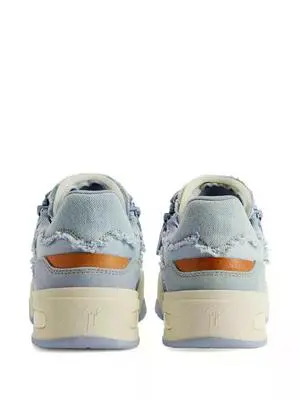GIUSEPPE ZANOTTI Frayed Zip-up Sneakers - Blue