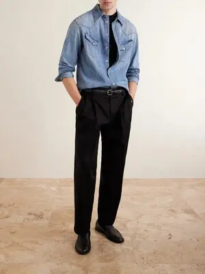 Dolce & Gabbana Distressed Cotton Shirt - Blue