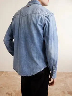 Dolce & Gabbana Distressed Cotton Shirt - Blue