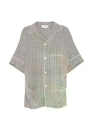 HED MAYNER Check Contrast Trim Shirt - Grey