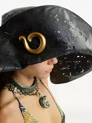 Etro Open-work Paisley Hat With Brooch