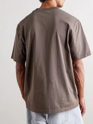 Nn07 Adam 3209 Logo-embroidered Pima Cotton-jersey T-shirt - Brown