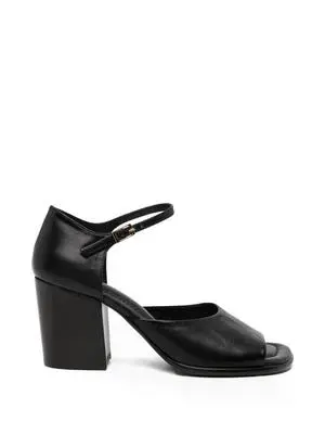 LEMAIRE Square-toe Heeled Leather Sandals With Buckle Fastening Ankle Strap