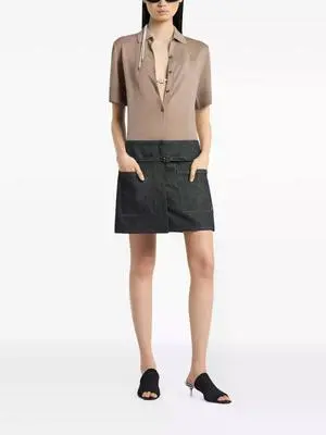 COURREGES Merino Wool Polo Top - Neutrals