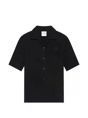 COURREGES Wool Polo Top - Black
