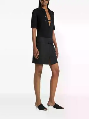 COURREGES Wool Polo Top - Black