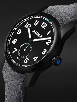 Aera 39mm Pvd And Leather Manual Watch