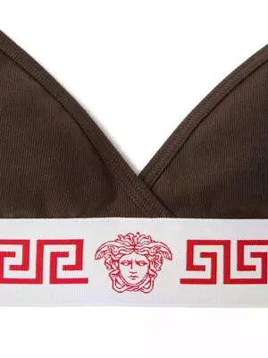 Versace Ribbed Cotton-jersey Bralette - Brown