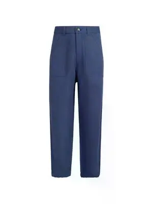 Brunello Cucinelli Linen And Cotton Drill Trousers - Blue