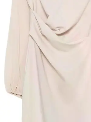 D.exterior Draped Long-sleeve Mini Dress