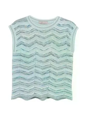 D.exterior Sleeveless Zig-zag Top - Blue