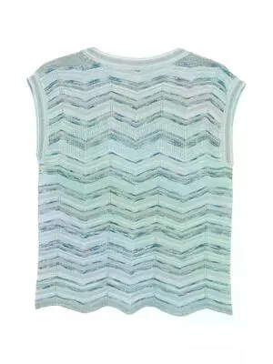 D.exterior Sleeveless Zig-zag Top - Blue