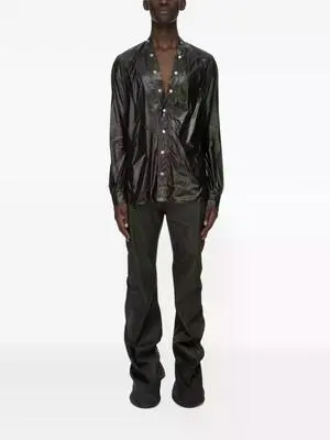Rick Owens Temple Larry Shirt In Shiny Light Nylon