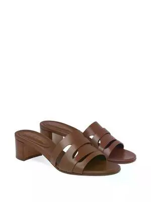 GIANVITO ROSSI 45mm Cut-out Heeled Sandals - Brown