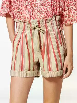 MARANT ETOILE Nirma Striped Shorts - Neutrals
