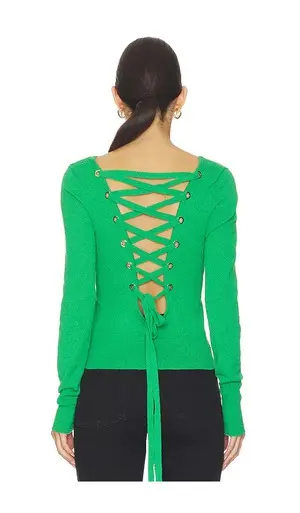 AKNVAS Lily Lace Up Knit Top