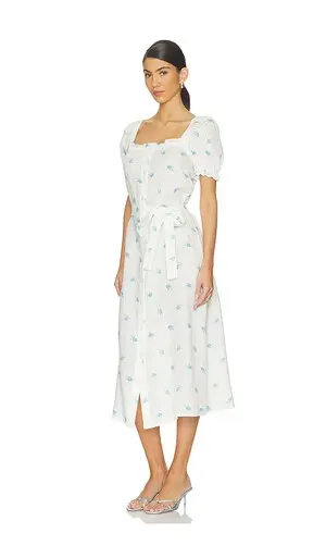 Sleeper Brigitte Linen Midi Dress - Linum
