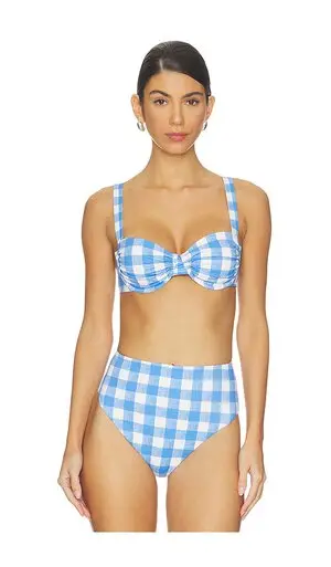 CLEOBELLA Beckett Underwire Bikini Top - Blue Bonnet Gingham
