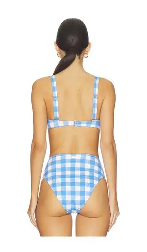 CLEOBELLA Beckett Bikini Top - Blue Bonnet Gingham