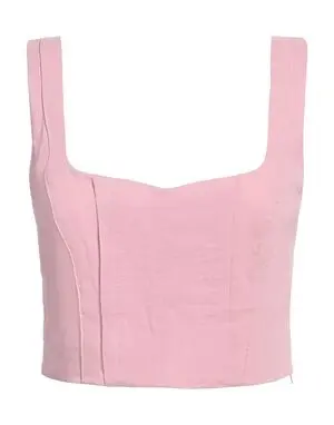 Pinko Linen Viscose Elastane Cropped Top