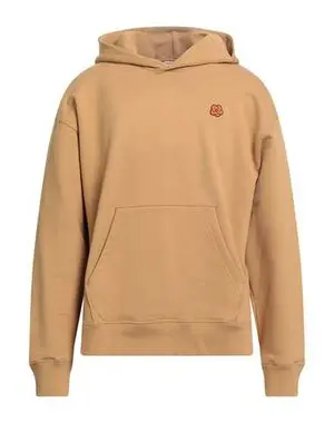Kenzo Sweatshirt With Floral Appliqués And Brand Logo - Camel