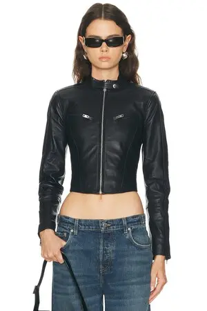 GRLFRND Danica Leather Racer Jacket
