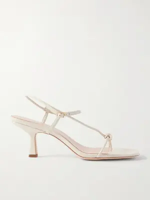 LOEFFLER RANDALL Triana Embellished Leather Sandals - White