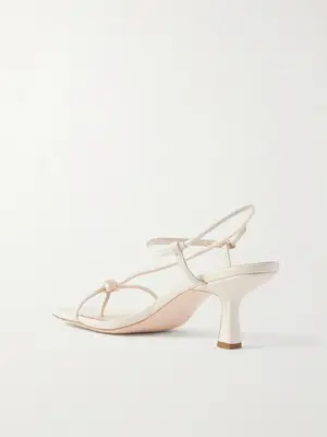 LOEFFLER RANDALL Triana Embellished Leather Sandals - White